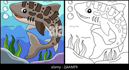 Leopard Shark Coloring Page for Kids Stock Vector Image & Art - Alamy