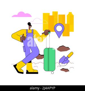 Africa rural landscape with abstract geometric pattern, village and ...
