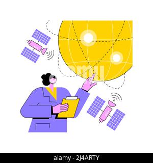 Remote sensing concept icon. Modern cartography. Earth exploration from ...