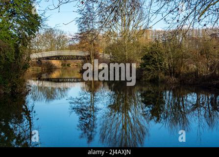 The Steel footbridge over the River Stort, or Lee & Stort Navigation ...