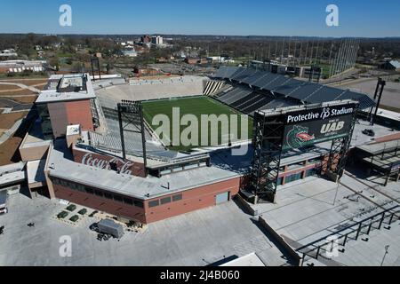 An aerial view of Protective Stadium, Sunday, Mar. 13, 2022, in ...