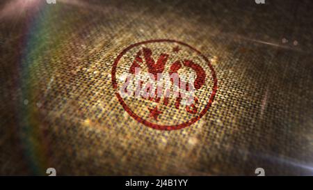 No limits stamp printed on linen sack. Freedom and overcoming ...