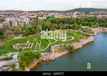 Aerial view of Durostorum fortress at Bulgarian town Silistra Stock ...