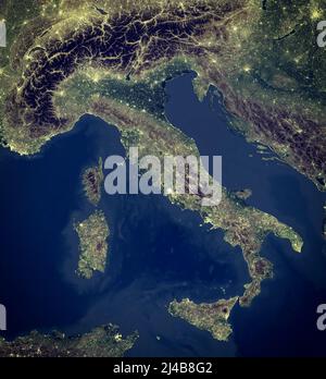 Italy space map Stock Photo - Alamy