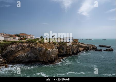 View of the coast of Tabarca. Tabarca is a small islet located in the ...