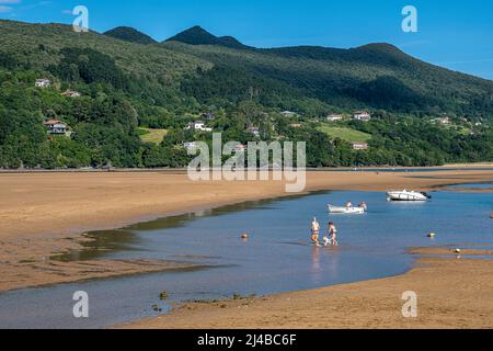 Laida beach in Urdaibai Biosphere Reserve, Biscay, Basque Country ...
