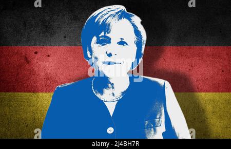 Angela Merkel and Germany flag Stock Photo - Alamy