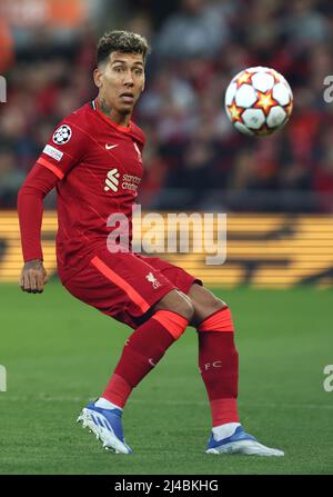 Liverpool, England, 13th April 2022. Roberto Firmino of Liverpool ...