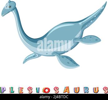 Dinosaur wordcard for plesiosaurus illustration Stock Vector Image ...