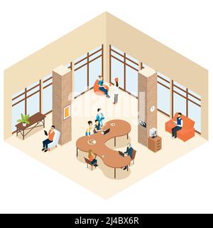 Vector isometric coworking space interior plan Stock Vector Image & Art - Alamy