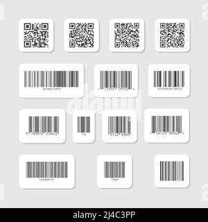 QR, barcode sticker. Digital electronic code symbol vector Stock Vector Image & Art - Alamy