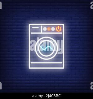 Modern washing machine neon sign Stock Vector Image & Art - Alamy