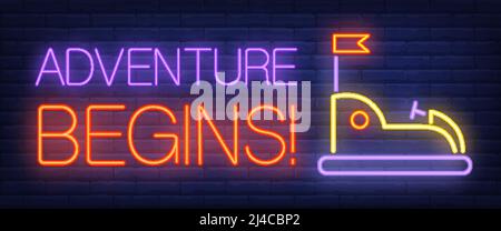 The adventure begins banner design Stock Vector Image & Art - Alamy