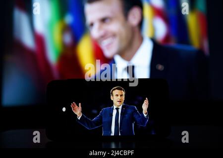 French President Emmanuel Macron and French First Lady Brigitte Macron ...
