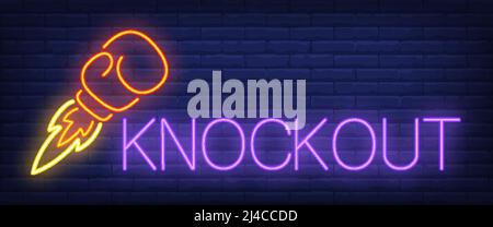 Knockout neon text with boxing glove rocket Stock Vector Image & Art ...