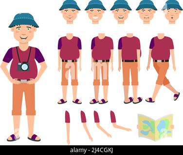 male traveler with camera character Stock Vector Image & Art - Alamy