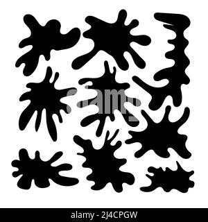 Set of sticky slime frames isolated on background. Cartoon vector ...