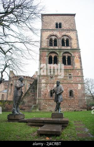 Statue of Konrad Zuse at the monastery ruins, Bad Hersfeld, Hesse ...