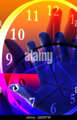 Time concept: Hand Watch on Digital Paper background Stock Photo - Alamy