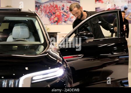 An E-HS9 Smart Electric SUV of Hongqi displaying at 2026 International ...