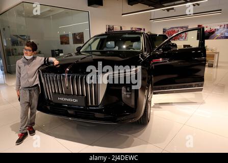 An E-HS9 Smart Electric SUV of Hongqi displaying at 2026 International ...