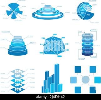 Infographic chart types icons set, simple style Stock Vector Image ...