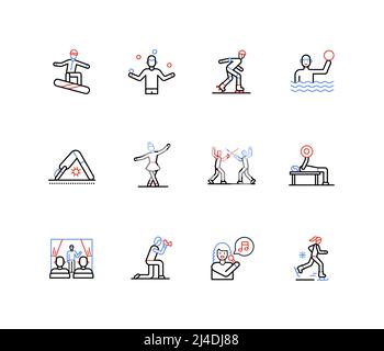 Man dancing color line icon. Pictogram for web page Stock Vector Image ...