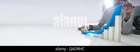 Sales Growth Chart Acceleration. 3D Bar Graph Stock Photo - Alamy