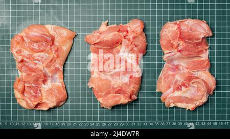 Raw chicken boneless and skinless leg for cooking Stock Photo - Alamy