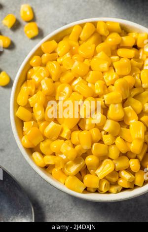 Homemade Organic Steamed Yellow Sweet Corn on the Cob with Butter, side ...