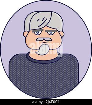 old man with beard avatar character vector illustration design Stock ...