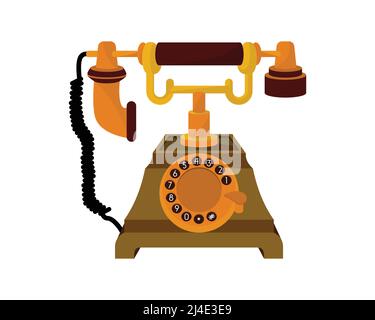 Detailed Antique Rotary Dial Telephone at 1920's Illustration Stock ...