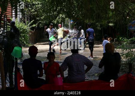 Thingyan, Burmese New Year - water splashing festival Stock Photo - Alamy