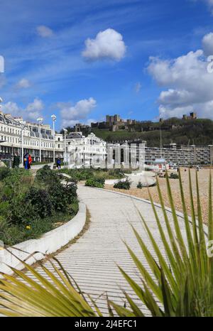 Seafront promenade, Dover town; Kent County; England, UK Stock Photo ...