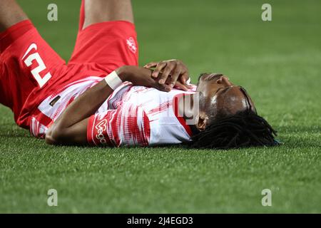 Mohamed Simakan of RB Leipzig during the UEFA Europa League match ...