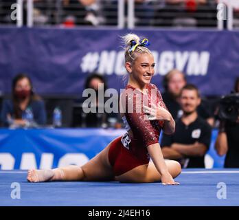 Fort Worth, TX, USA. 14th Apr, 2022. Utah's Jaylene Gilstrap performs ...