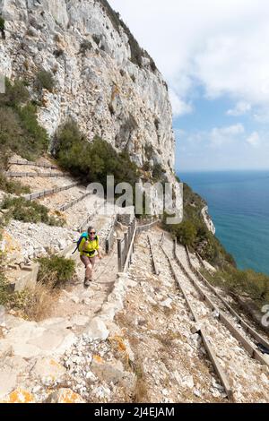Person walking the Mediterranean Steps, Gibraltar Stock Photo - Alamy