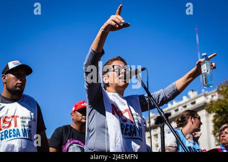 Mónica Sulle, leader of the Socialist Workers Movement (MST), demands ...