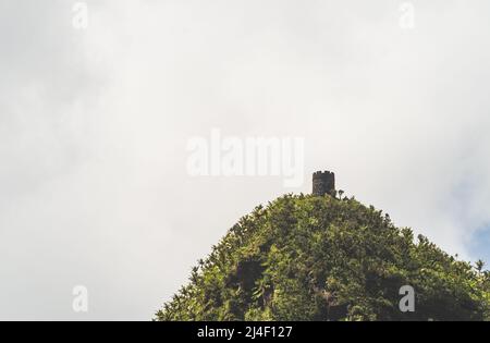 Mt Britton Lookout tower El Yunque National Forest Puerto Rico overcast ...