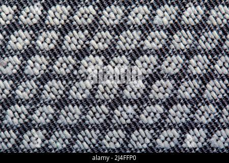 Knitted texture. Texture of jacquard fabric with gray blue geometric ...
