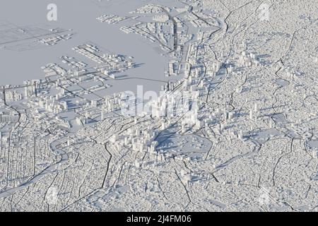 3d rendering map of city Stock Photo - Alamy