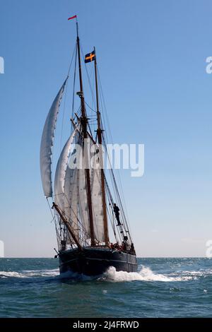 Swedish schooner Constantia at the start of the 2010 tall ships race ...