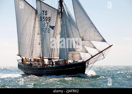 Swedish schooner Constantia at the start of the 2010 tall ships race ...