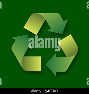 Recycling Symbol - three folded green arrows that form a triangle ...
