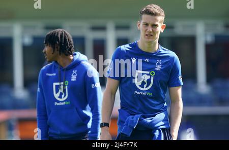 Nottingham Forest's Ryan Yates and Luton Town's Lamine Dabo (right ...