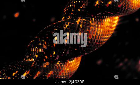 3D animation of snake skin. Design. Looped movement of wriggling snake ...