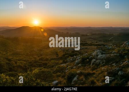 Sunset between the hills in Lavalleja, uruguay Stock Photo - Alamy