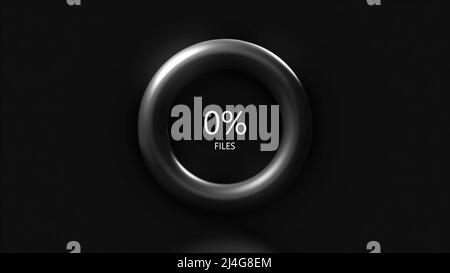 Loading process to complete. Motion. Futuristic loading screen with 0 ...