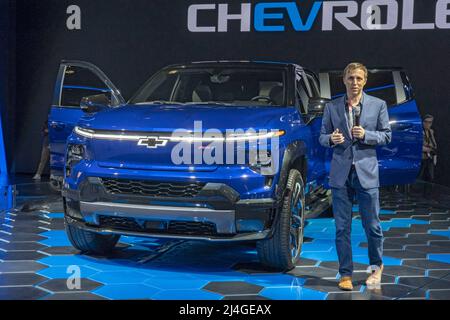 Josh Tavel, chief electric vehicle (EV) engineer for Chevrolet, speaks ...
