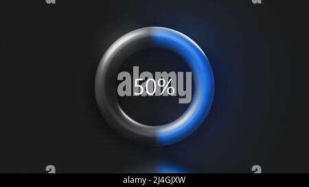 Loading ring with percentages. Motion. Ring with moving colored loading ...